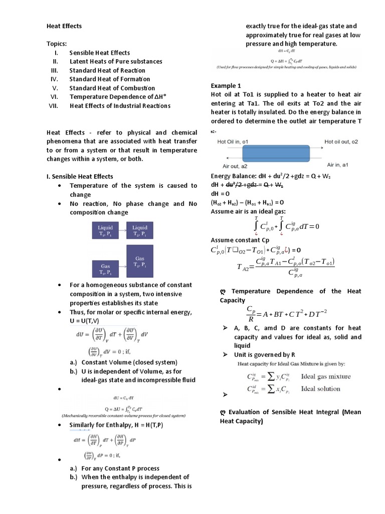 Lec4 - Heat Effects | PDF | Physical Sciences | Thermodynamic Properties