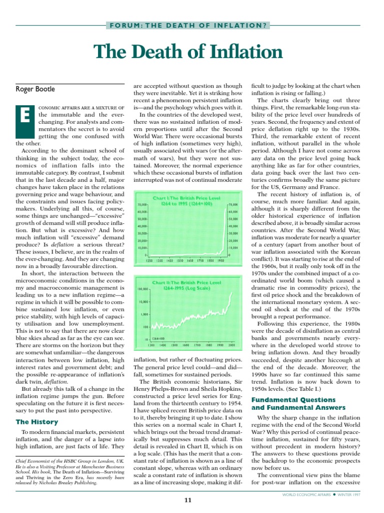 The Death of Inflation Roger Bootle | PDF | Inflation | Inflationism
