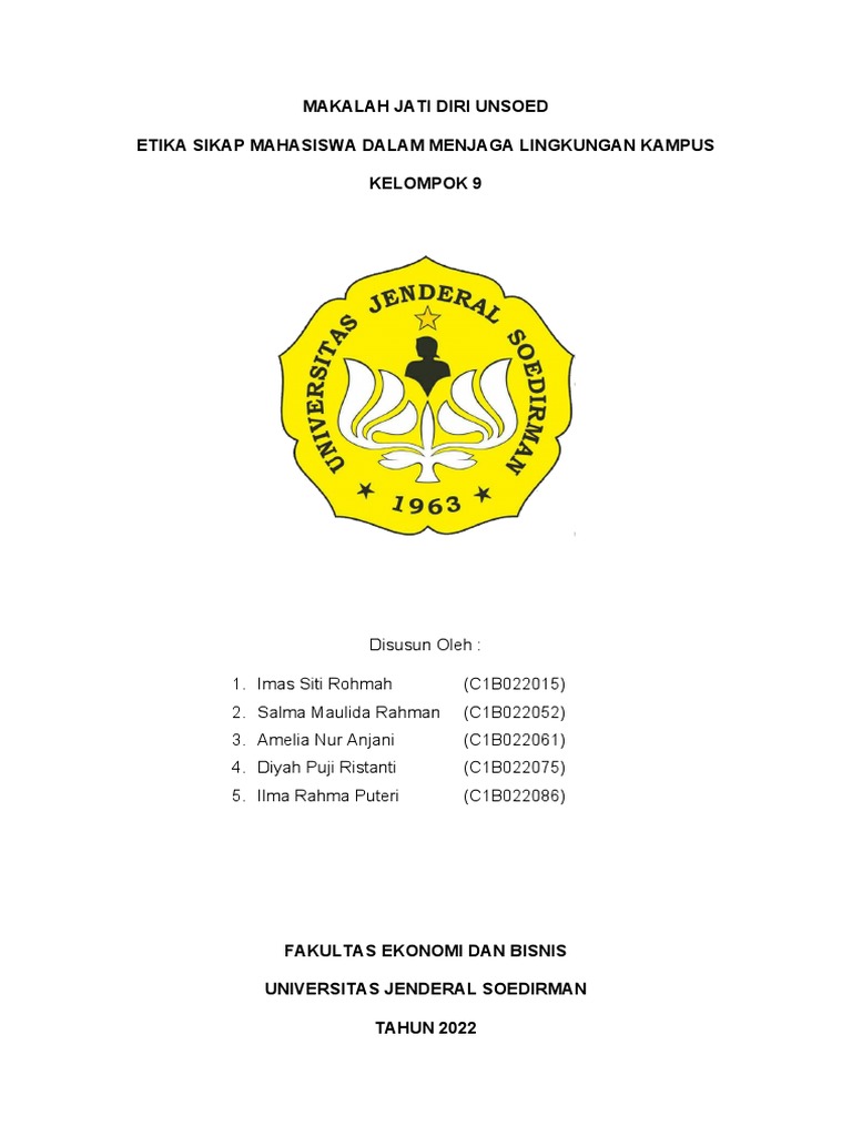 KLMPK 9 - Makalah Jati Diri Unsoed. (1) - 8 | PDF
