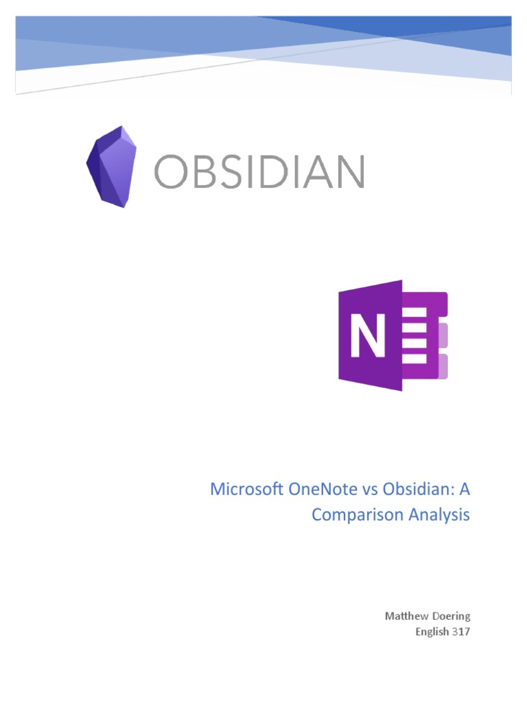 Technical Writing White Paper Obsidian Vs Onenote | PDF | Computer File ...