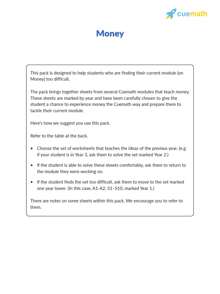 Money Crunch Worksheet | PDF | Money | Rupee