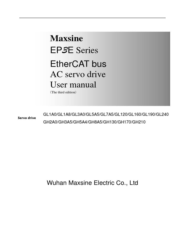 Maxsine EP3E Series EtherCAT Bus AC Servo Drive User Manual | PDF ...