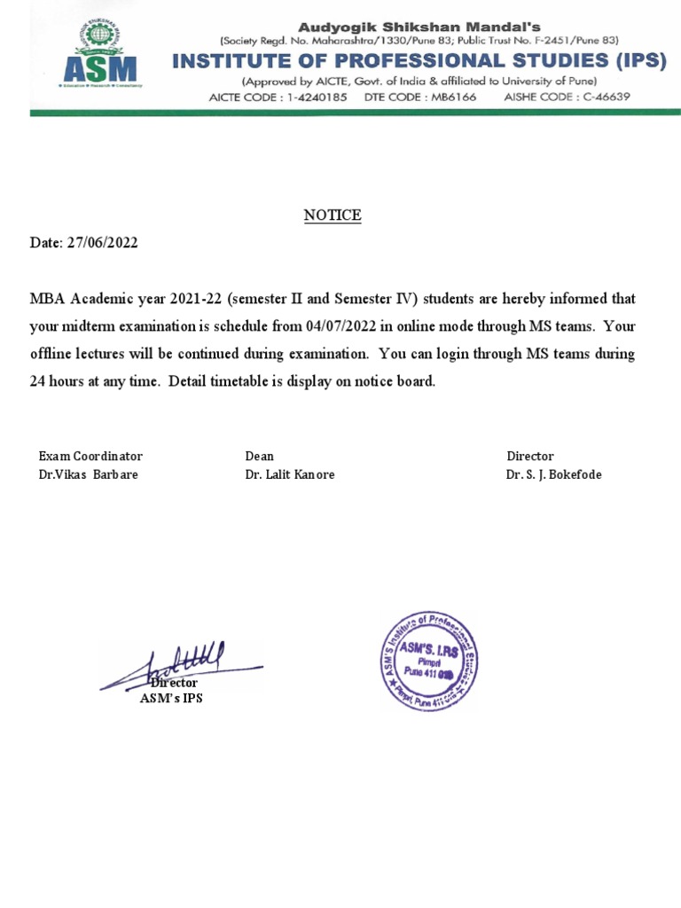 Exam Timetable (Mid) Sem II & IV 55 | PDF | Academic Term | Business