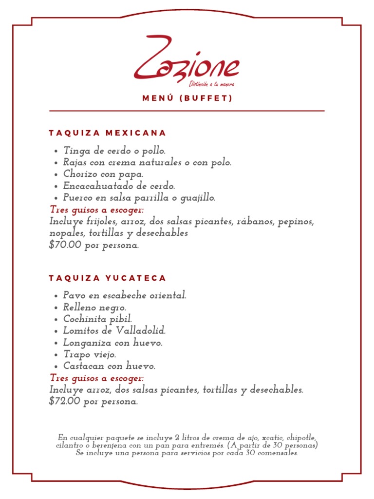 Menú Zazione | PDF | Comida regional y étnica | Cocina europea