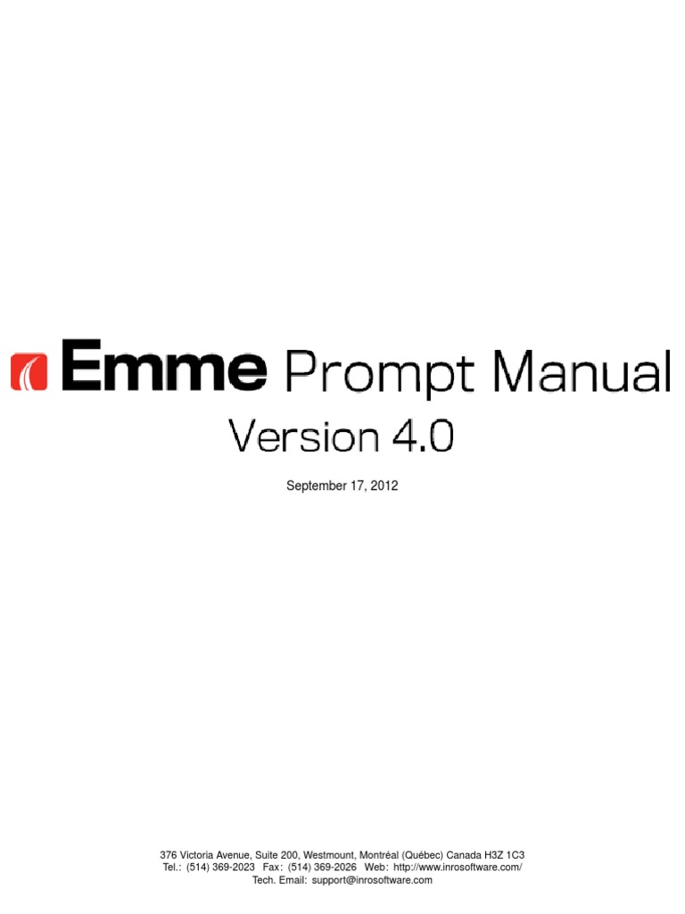 Emme Prompt Manual | PDF | Databases | Matrix (Mathematics)