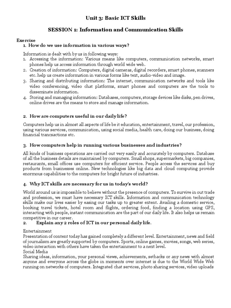 ICT Skills Questions | PDF | Operating System | Computer Data Storage