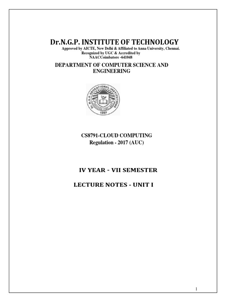 UNIT I - Cloud Computing | Download Free PDF | Cloud Computing ...
