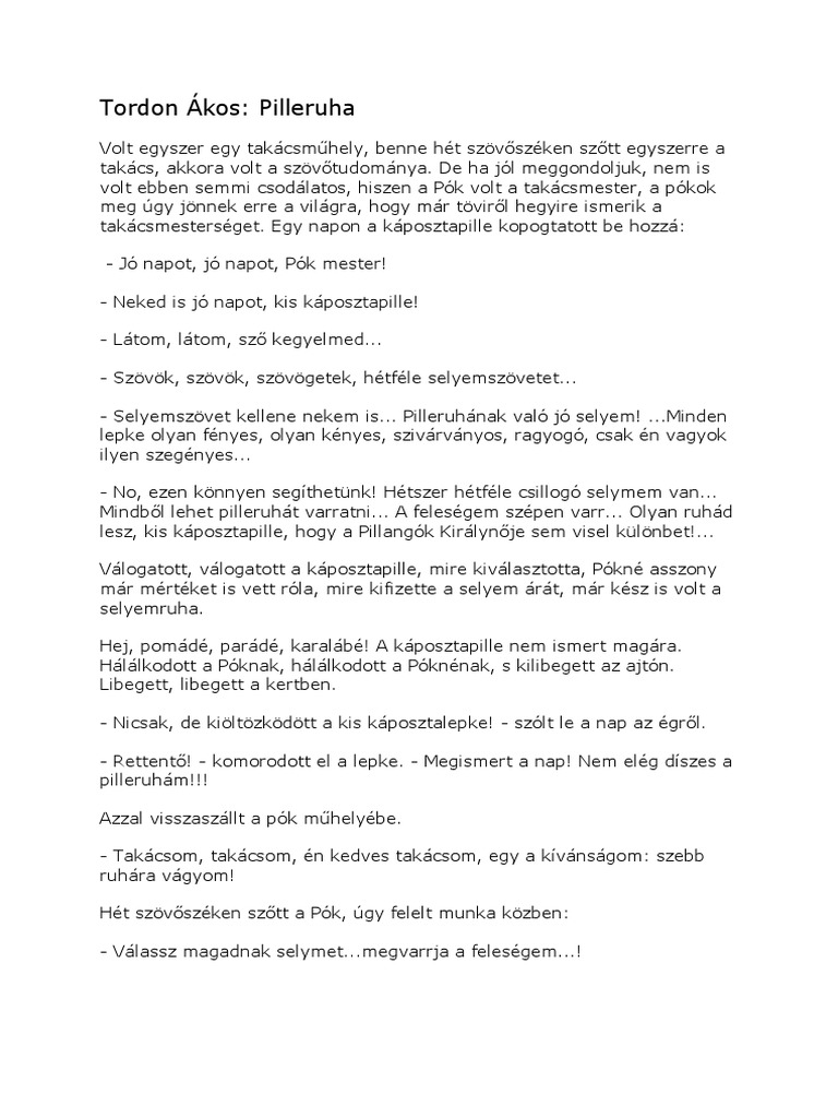 Tordon Ákos - Pilleruha | PDF