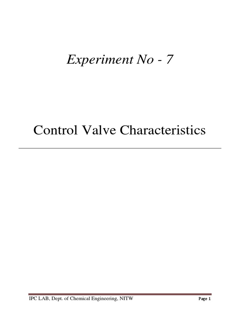 7 - Control Valve Characteristics | PDF | Valve | Actuator