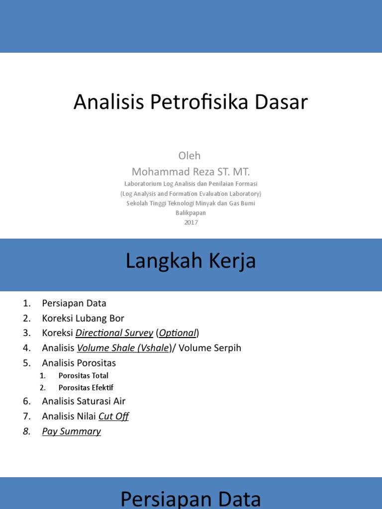 Modul 1.0. Training Analisis Petrofisika Dasar Geolog 7.0 | PDF