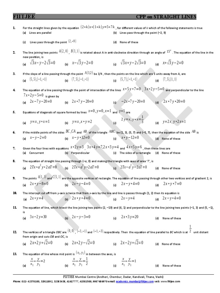 Straight Line - 1 | Download Free PDF | Mathematical Objects | Mathematical Concepts