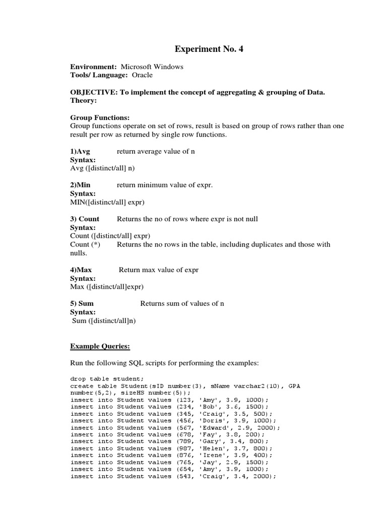 DBMS Lab Practical Assignment | PDF | Information Retrieval | Databases DBMS Lab Practical Assignment | PDF | Information Retrieval | Databases