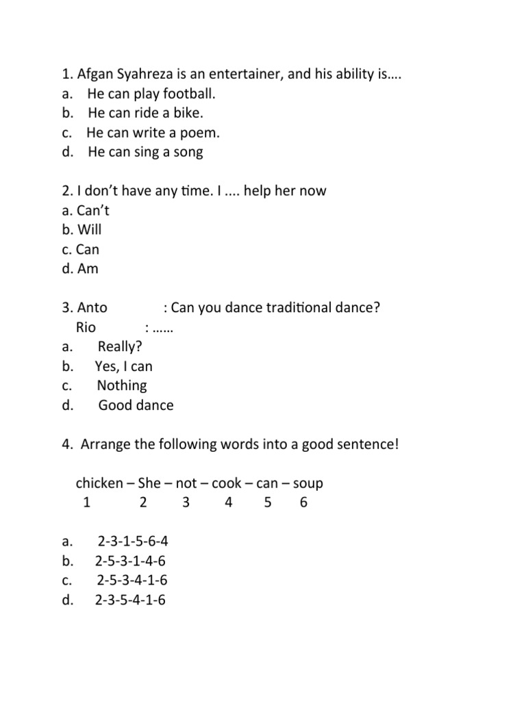 Latihan Soal Ability and Willingness Nadine HW | PDF
