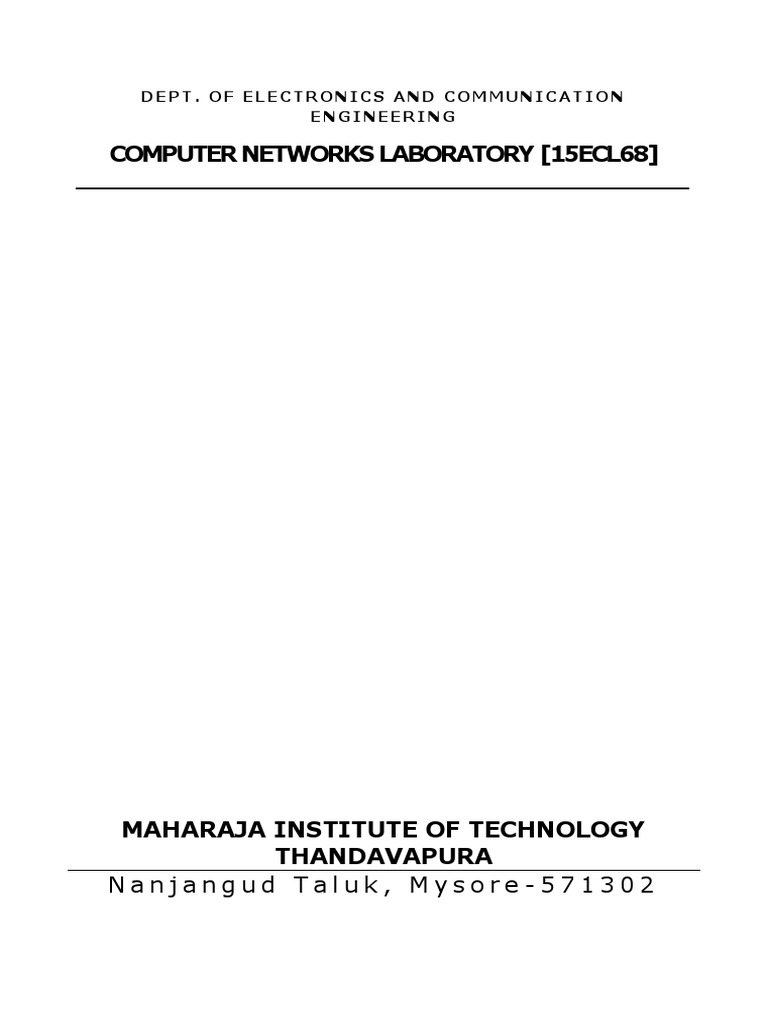 CN Lab Manual Ece New Mitt | PDF | Computer Network | Transmission ...