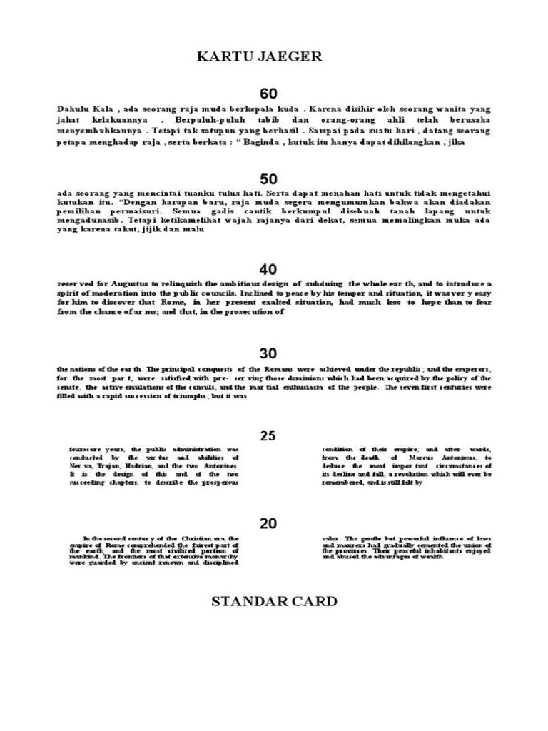 Kartu Jaeger | PDF