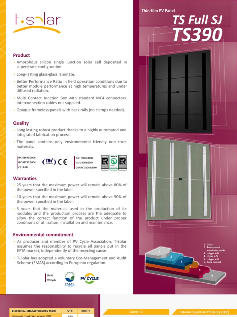 TS Full SJ | PDF | Thin Film Solar Cell | Electricity