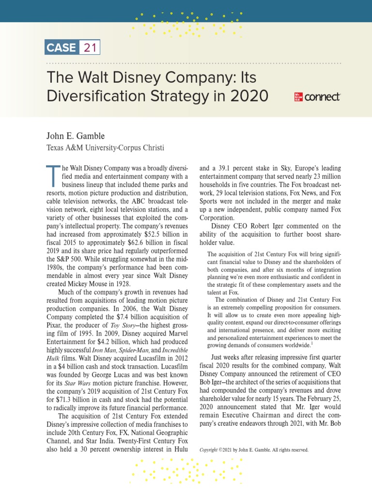 The Walt Disney Company Cases | PDF | The Walt Disney Company