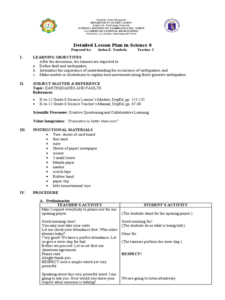 Detailed Lesson Plan in Science 8 1Q | PDF | Digestion | Human ...