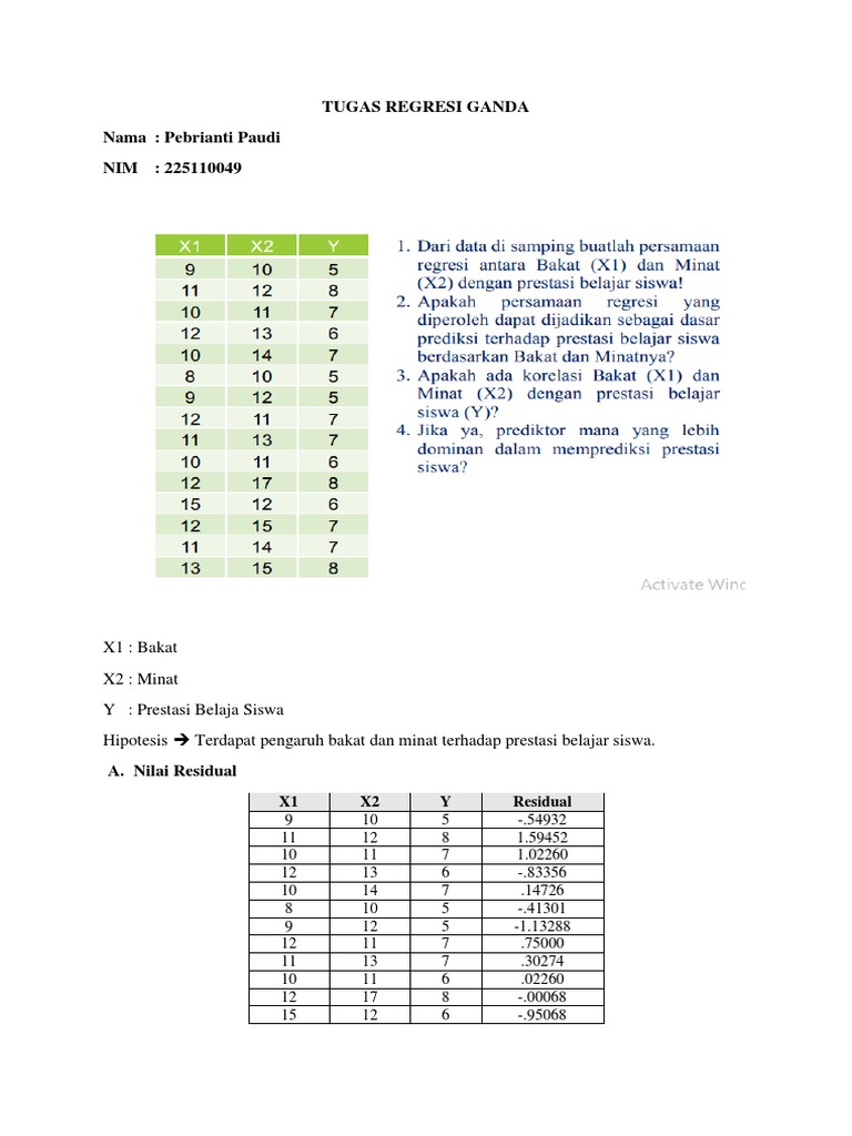 Tugas Regresi Ganda | PDF