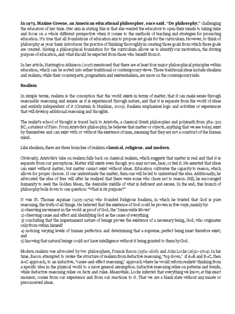 Realism Notes | PDF | Philosophical Realism | Reason