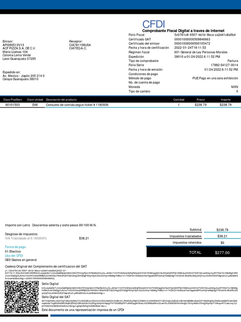 Comprobante Fiscal Digital A Traves de Internet | PDF | Economias ...