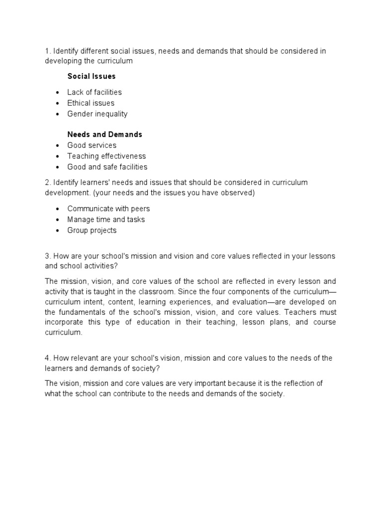 Curriculum Planning Curriculum Sources and Influences | PDF