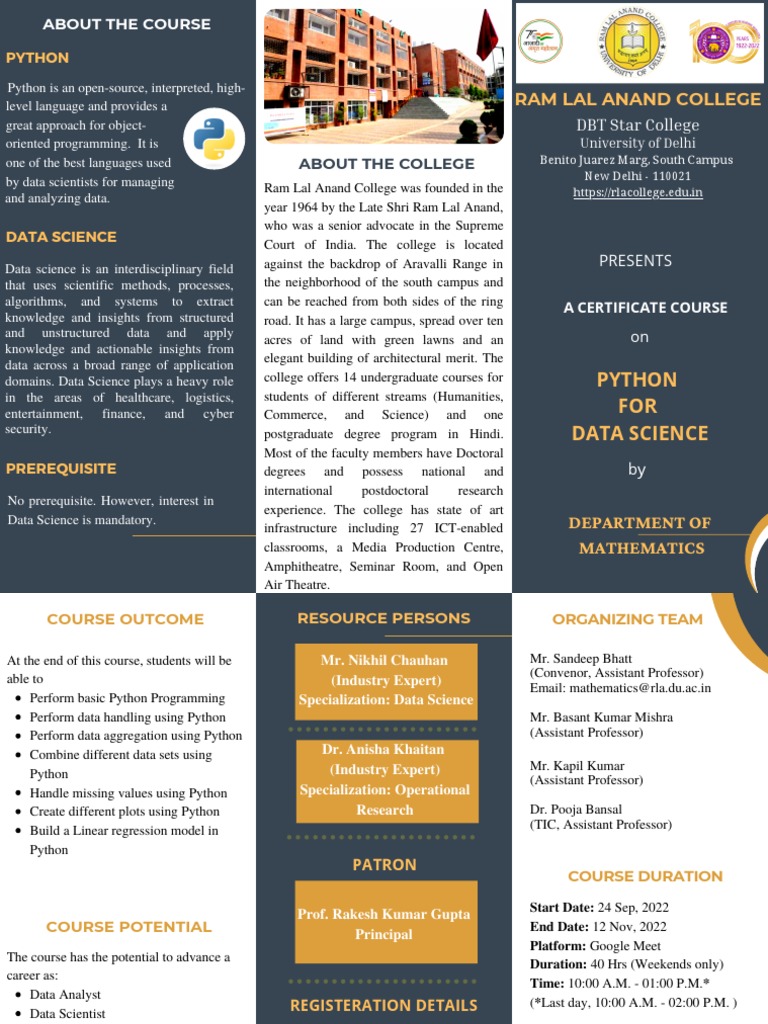 Brochure-Python For Data Science | PDF