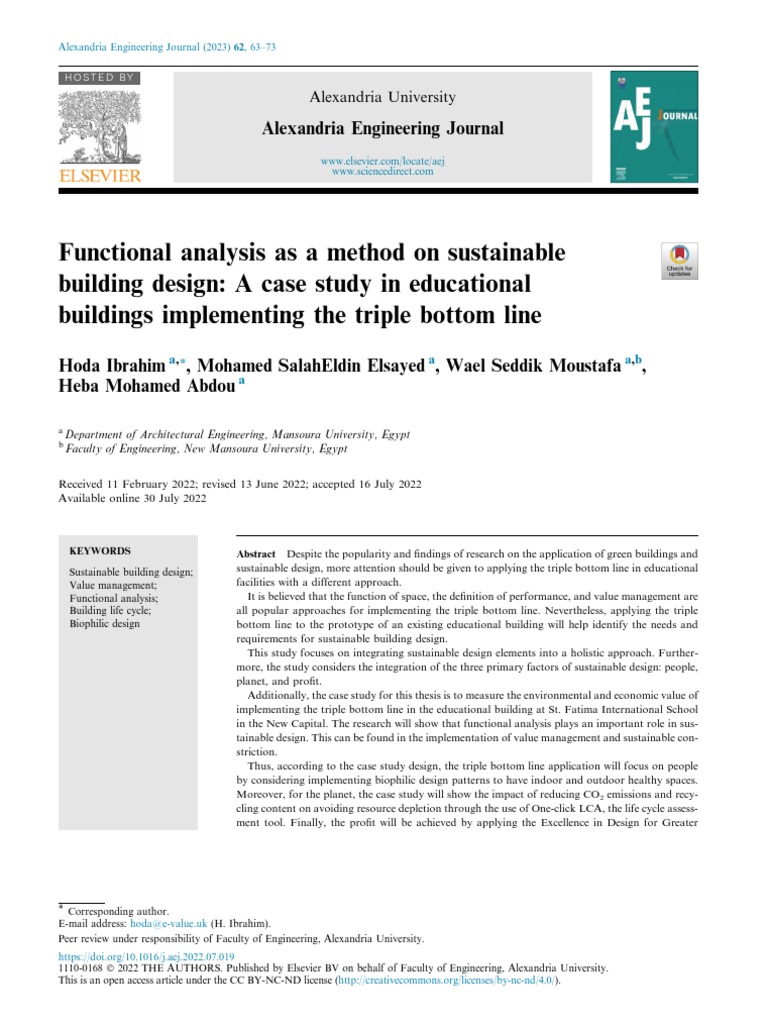 Functional Analysis As A Method On Suistanable Building Design | PDF ...