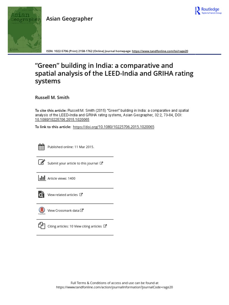Green Building in India A Comparative and Spatial Analysis of The LEED ...