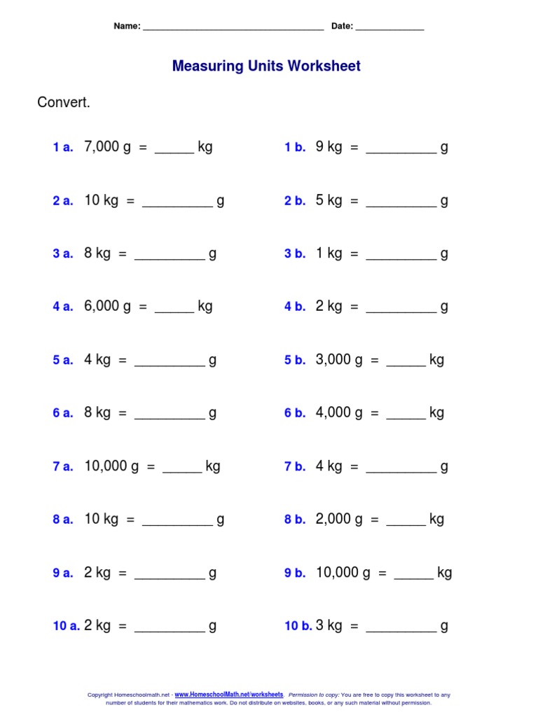 Measurement Units Worksheet | PDF | Intellectual Works | Mass Media