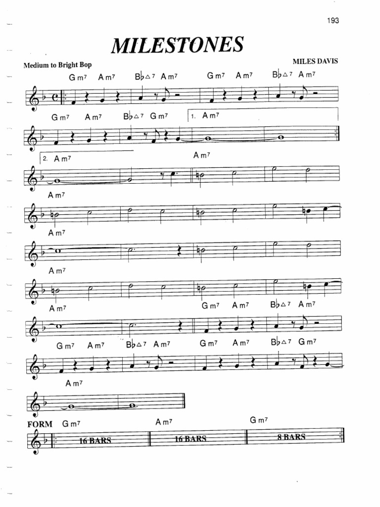 Milestones - Miles Davis (THE REAL BOOK 3) | PDF