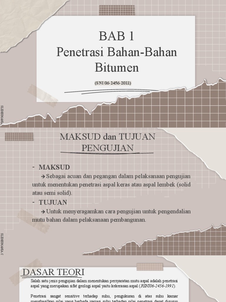 BAB 1 - Penetrasi Bahan-Bahan Bitumen | PDF