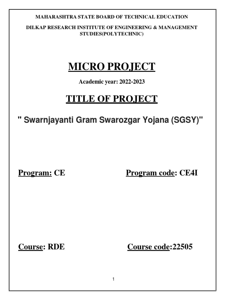RDE Microproject (1) | PDF | Economies