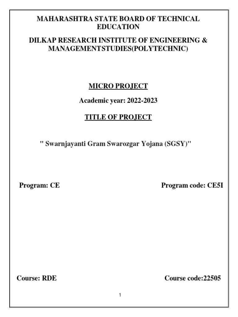 Rde Microproject | PDF | Microfinance | Economies