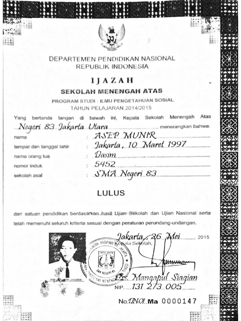 Ijazah Sma Pdf
