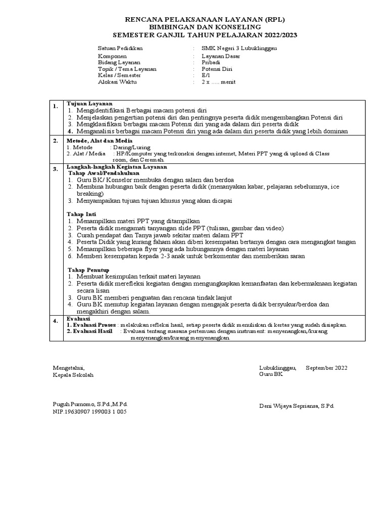 RPL Potensi Diri | PDF