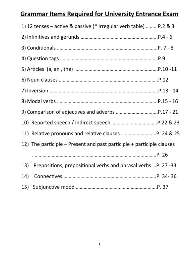 University Grammar Essentials | PDF | Grammatical Tense | Perfect (Grammar)