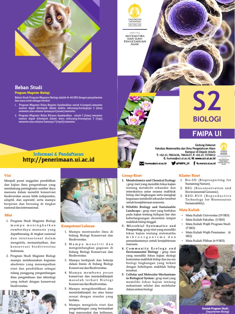 Brosur Program Studi S2 Biologi Versi 2020 | PDF