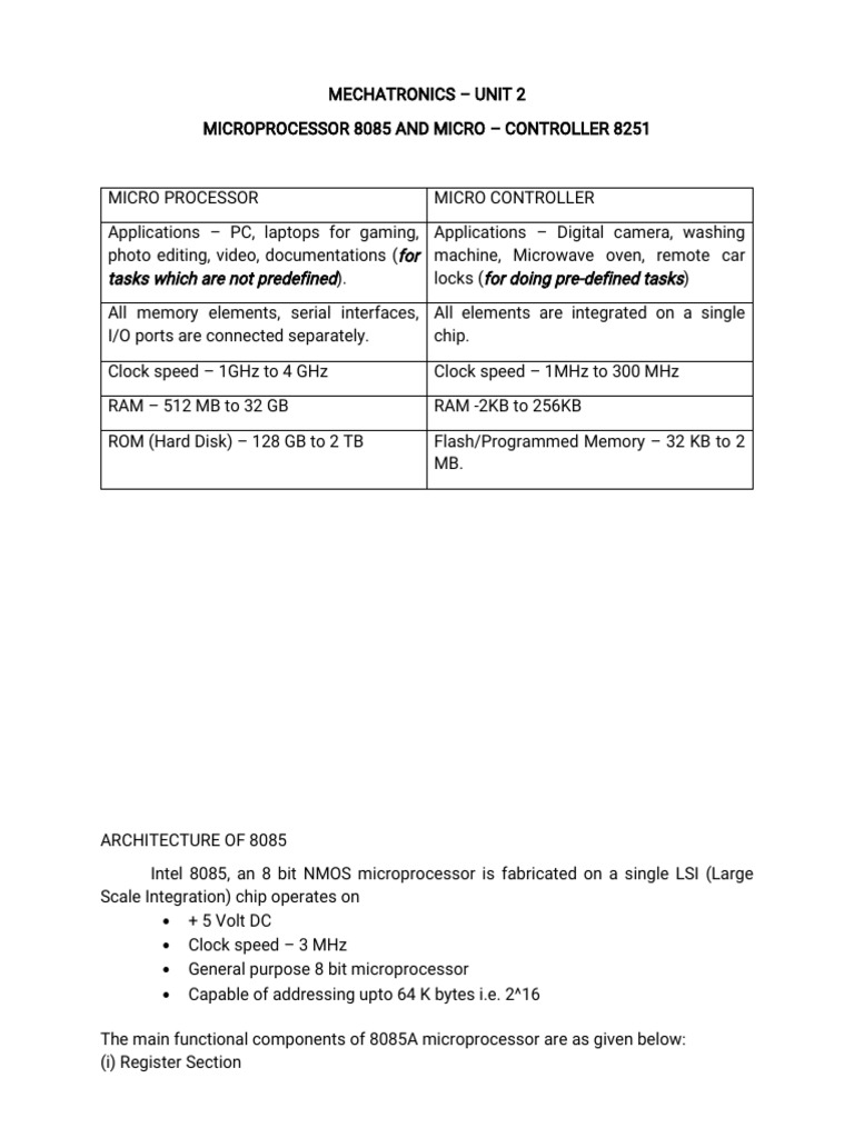 MECHATRONICS Unit 2 Notes | PDF