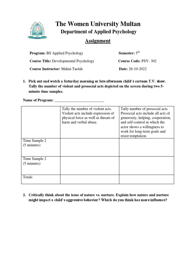 Assignment of Developmental Psychology | PDF | Career & Growth ...