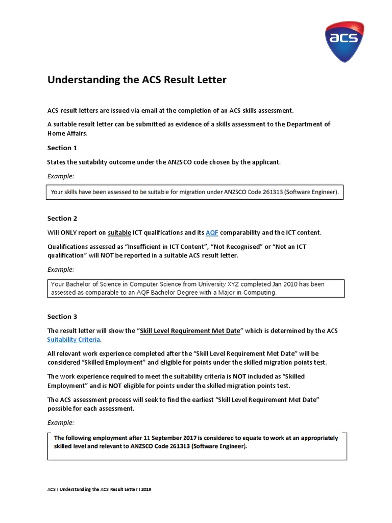Understanding The ACS Result Letter - 2019 | PDF | Educational Technology