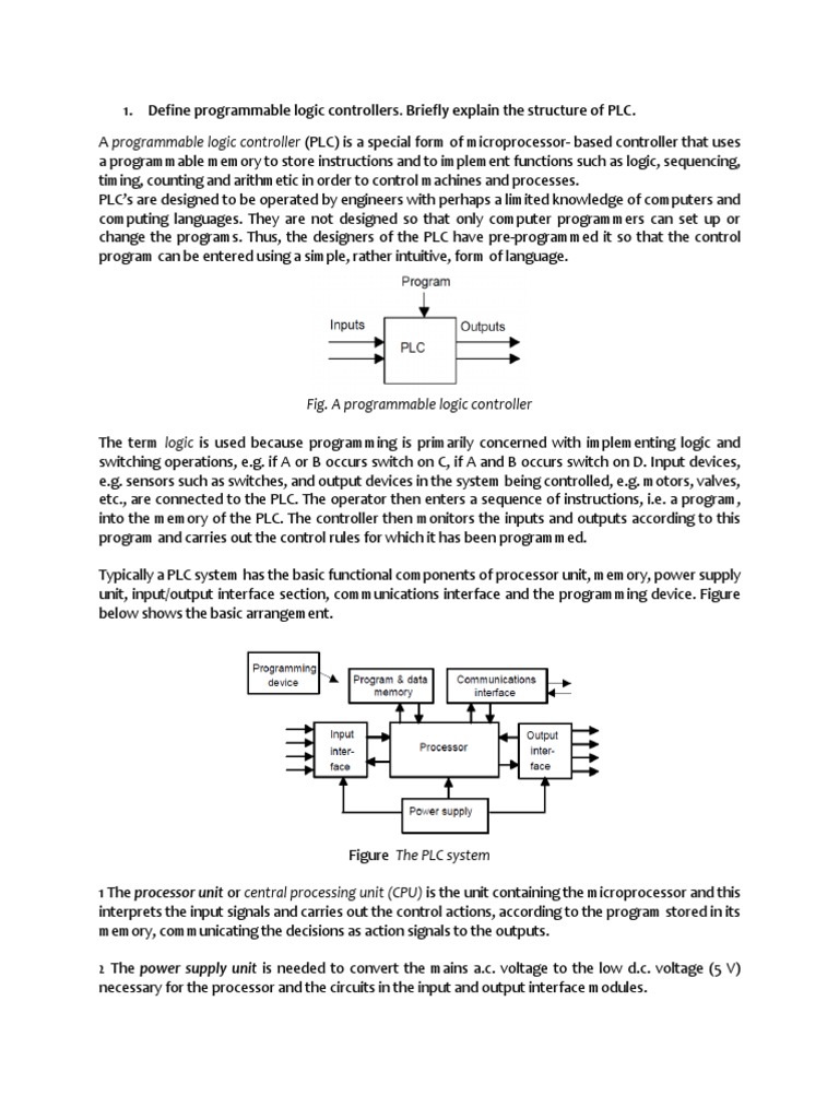 17me754 Mechatronics Plc And 8085 Pdf Programmable Logic Controller Piston 