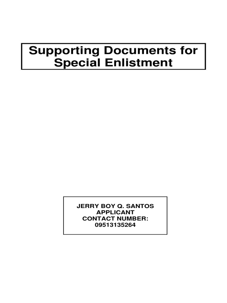 A.supporting Documents For Special Enlistment-Merged | PDF | Law