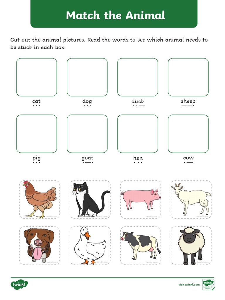 animals cut and stick | PDF