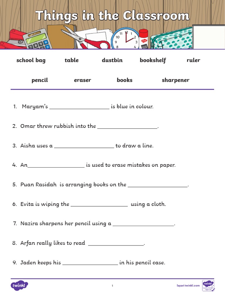 Classroom Objects | PDF