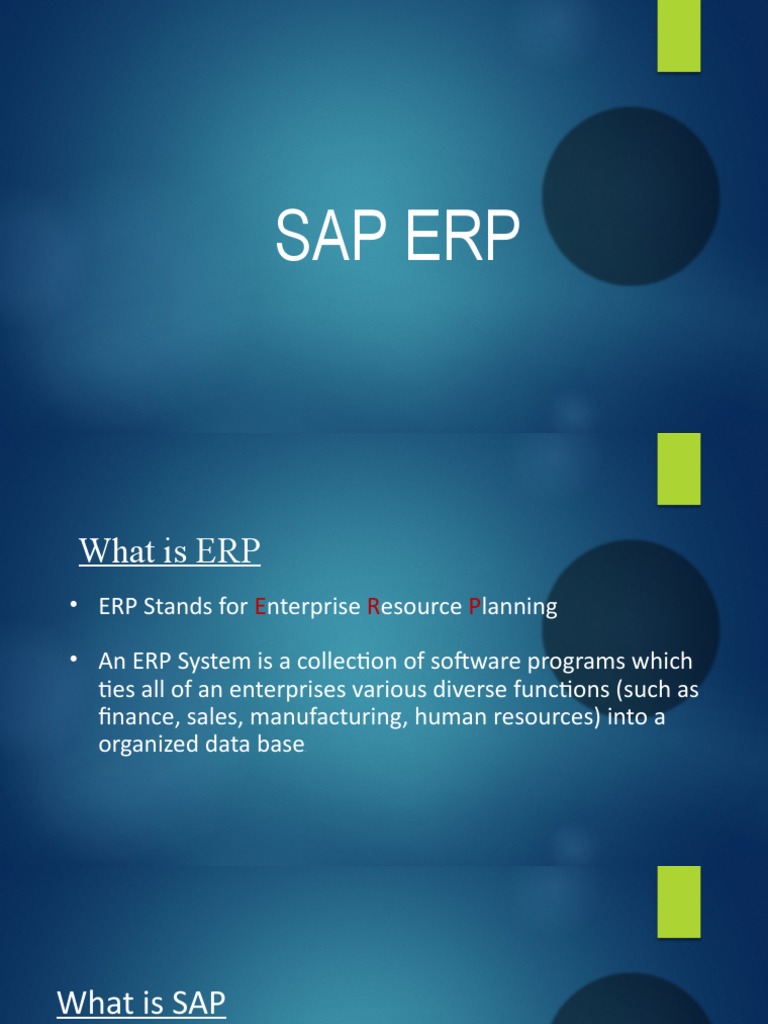 SAP Presentation | PDF | Enterprise Resource Planning | Software