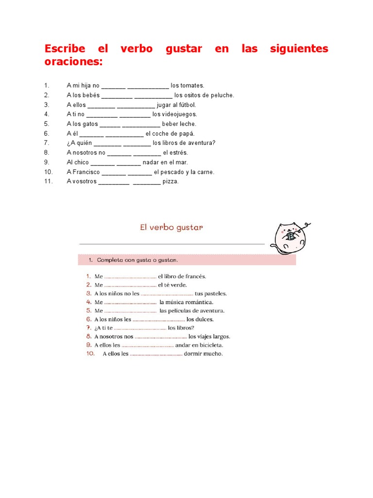 Gustar Ejercicios | PDF