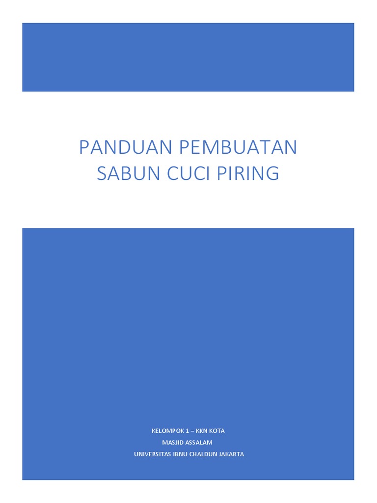 PEMBUATAN SABUN CUCI PIRING KLPK 1 | PDF