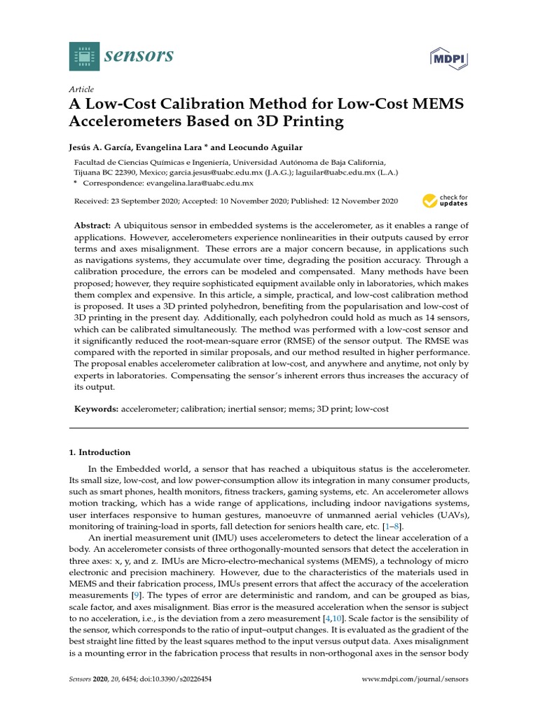 A Low-Cost Calibration Method For Low-Cost MEMS Ac | PDF | Accelerometer | Inertial Navigation ...