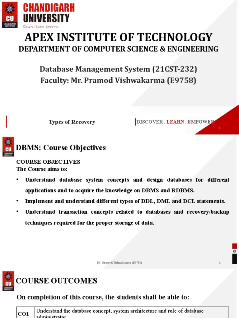 Lecture 3.13 - Types of Recovery | PDF | Operating System Technology | Computer Data